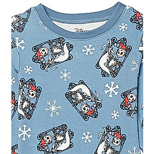 Amazon Essentials Disney | Marvel | Star Wars Unisex Toddlers' Snug-Fit Cotton Pajama Sleepwear Sets, Nightmare Santa Jack, 3T