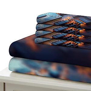 EVMILA Chips for Teens and Adults Quilt Cover Comforter Covers 3D Print Circuit Board Duvet Cover with Pillow Cases with Zipper Closure Soft Microfiber Bedding Set 3 Pieces Queen（228x228cm）