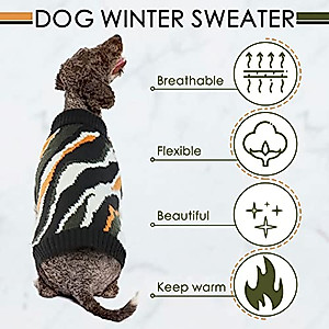 Yagamii Dog Sweater Warm Turtleneck Knitted Pet Sweaters Soft Knitwear Winter Dog Clothes Pullover Classic Coat Clod Weather Clothes for Small Medium Sized Thickened Dog Vest Costume