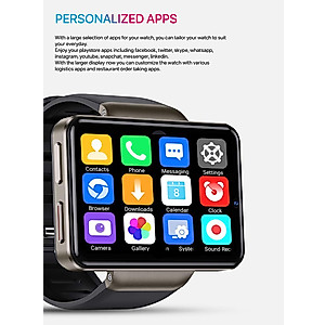 ISPEKTRUM iS101 Android Smart Watch 2.4” Screen Dual Camera 3GB+32GB 2080 mAh Battery Waterproof LTE Calls & Text GPS WiFi Google Play Store Sports Mode Fitness Tracker Heart Rate Monitor, Pedometer