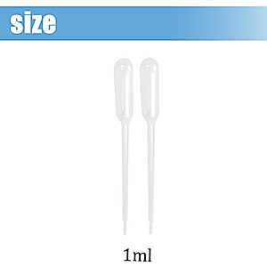 Transfer Pipettes, HiBallBall 100 Pack Clear Plastic Disposable Liquid Droppers, Graduated Pipetting for Laboratory Experiment (1ML)