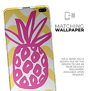DesignSkinz Pink and Yellow Pineapple Protective Vinyl Decal Wrap Skin Cover Compatible with The Samsung Galaxy S20 (Screen Trim & Back Glass Skin)