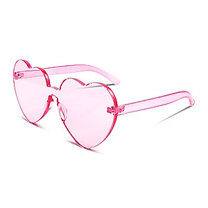 FEISEDY Thick Heart Sunglasses Rimless Heart Shaped Sun Glasses Women Fashion Love Glasses B2419