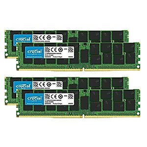 Crucial Bundle with 128GB (4 x 32GB) DDR4 PC4-21300 2666MHz RDIMM (4 x CT32G4RFD4266), Dual Ranked Registered ECC Memory