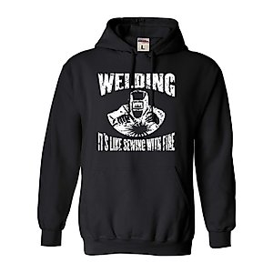 Go All Out 3X-Large Black Mens Welding It's Like Sewing With Fire Sweatshirt Hoodie