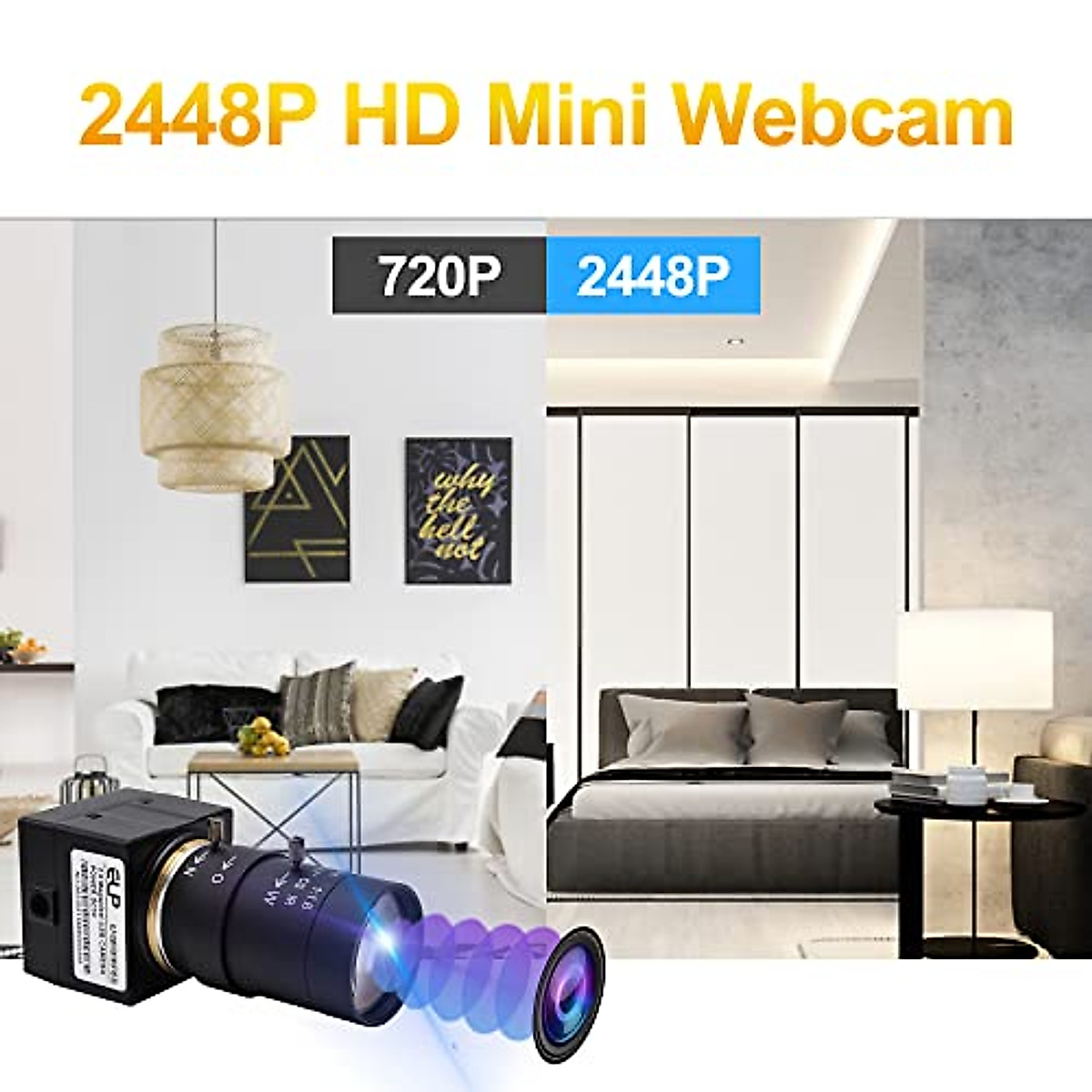 Hotpet 8MP Optical 10X Zoom 5-50mm Lens Webcam 2448P USB Industrial Camera with Sony (1/3.2”) IMX179 Sensor, Industrial Web Camera Support OpenCV for Linux Windows Android Mac,Plug&Play,UVC