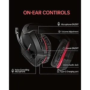 BEAVIIOO Wireless Gaming Headset with Microphone for PC PS4 PS5 Playstation 4 5, 2.4G Wireless Bluetooth USB Gamer Headphones with Mic for Laptop Computer