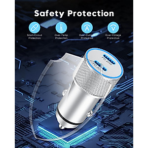 2-Pack 40W Dual Port USB C Car Charger for iPhone 15/15 Pro Max - With 3FT C to C Cable