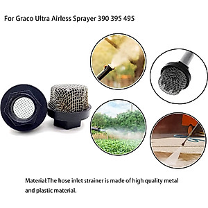 Powswopx 246385 Hose Inlet Strainer Filter Inlet Suction Strainer Mesh Filter for Graco Ultra 390 395 495 Airless Wagner Spraytech Titan Paint Pumps, Paint Spray Guns (2 Pack)