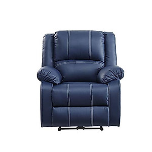 Acme Furniture PU Upholstered Power Recliner with USB Port, Blue