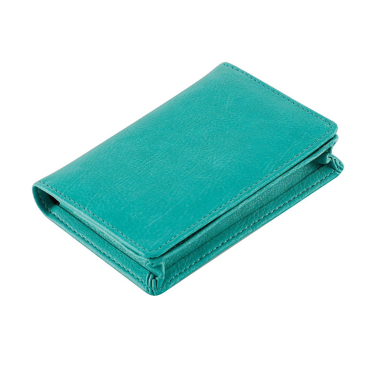 Mini Leather Credit Card Case Small Card Holder Wallet with ID Window for Men and Women (Green)
