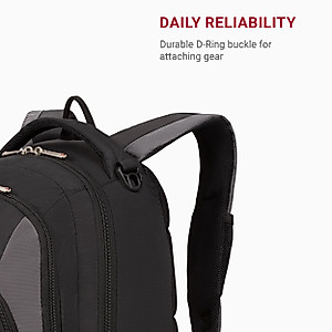 SwissGear 1186 Bungee Backpack, Black/Grey, 17-Inch