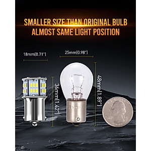 LUYED 1156 LED Bulb New generation 12v Super Bright Low Power ! 650 Lumens 1156 1141 1003 LED Light Bulb for Back Up Reverse Lights Brake Lights Tail Lights Rv lights,White,Pack of 5