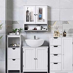 FZZDP Two-Door Bathroom Vanity Cabinet Wash Basin Cabinet Multifunctional Storage Shelf Basket Kitchen Bathroom Accessories