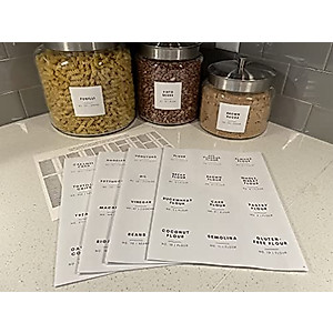 240 Minimalist Paper Pantry Labels | 2 1/2 x 2 1/2 inches | Water-Resistant | for Plastic, Metal, Stainless Steel & Glass Containers | Strong Adhering