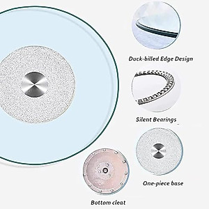Round Swivel Tray Turntable, Clear Round Tempered Glass Rotating Lazy Susan for Dinner Table, for Hotel Kitchen Tabletop Service Plate, Decorative Glass Furniture ( Color : Clear , Size : 110cm (43inc