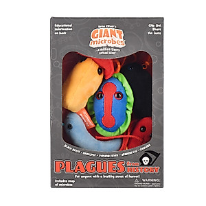 GIANTmicrobes Plagues from History Gift Box - Learn about Plagues and Pandemics with this 5-piece box set of plush microbes. Unique Educational Gift for Friends, Family, Scientists, Students, Healthcare workers and History Buffs