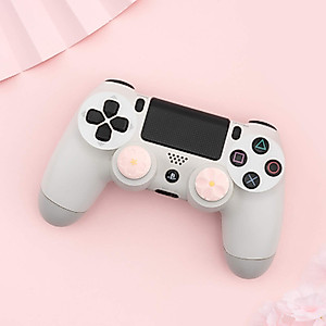 GeekShare Sweet Sakura Theme Thumb Grip Caps Soft Silicone Joystick Cover, 4PICS (PS4/PS5/NS Pro)