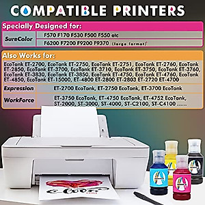 A-SUB 600ML Autofill Premium Sublimation Ink for F170 ET 2400 ET-2803 ET 2850 ET 2800 ET-2720 ET-2760 ET-4800 ET-15000 ET-3760 for Transfer T-Shirts Mugs Tumblers (Autofill/ICC-Free/Anti-UV)