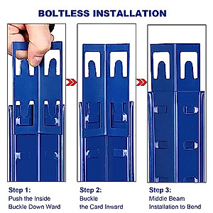 Vandise 5-Shelf Shelving Unit with MDF Boards, Adjustable Steel Shelve, 59H x 28W x 12D inch, 386lbs Loading Capacity per Shelf, Shelving Units and Storage for Kitchen and Garage (Blue)