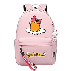 GENGX WesQi Gudetama Graphic Travel Knapsack,Back to School Bookbag Lightweight School Backpack for Girls,Child