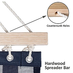 SUNCREAT Hammocks 15 FT Quick Dry Hammock Double Size with Hardwood Spreader Bar, 2 Person Hammock for Outdoor Patio Yard Poolside, 450 lbs Capacity, Blue