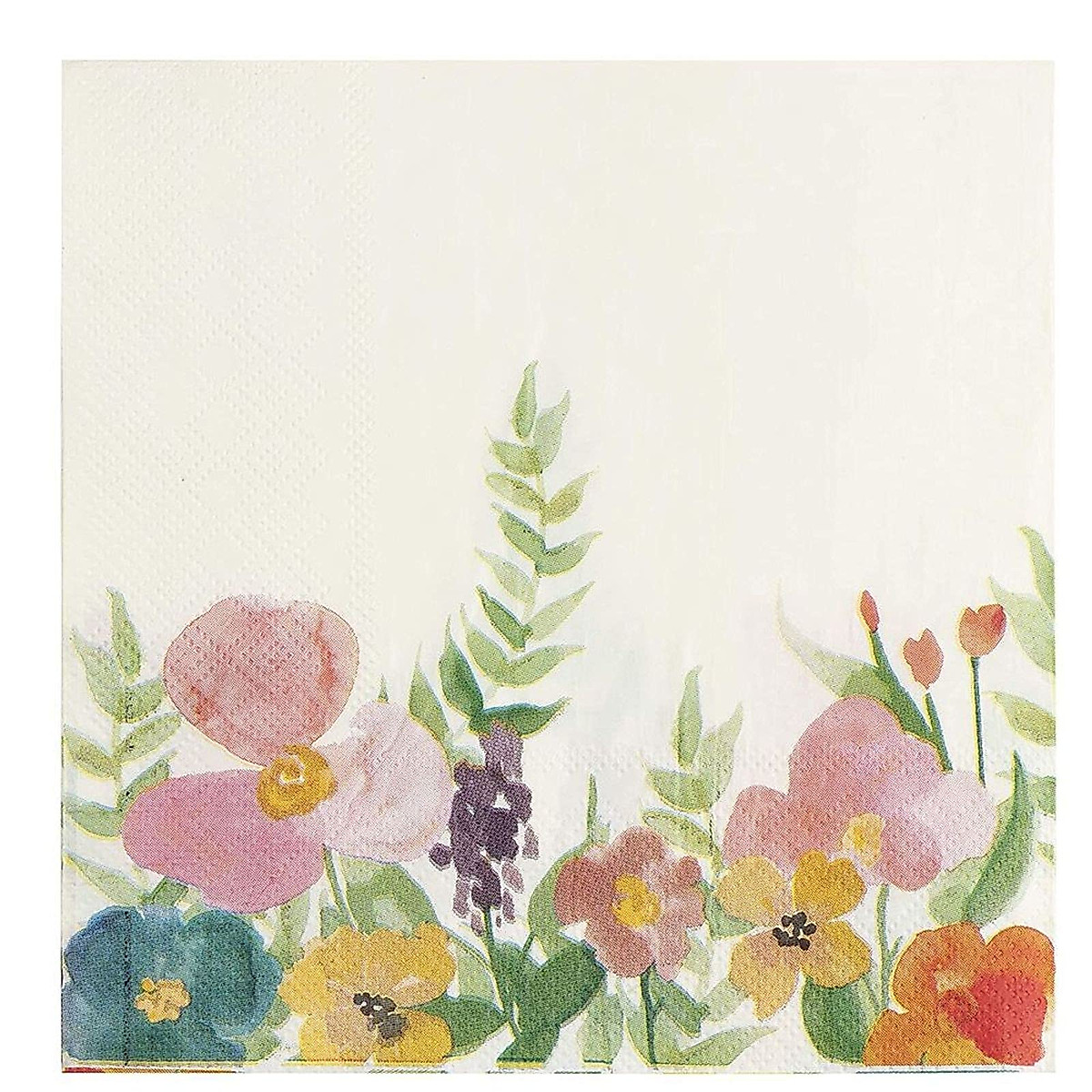 Juvale 100 Pack Vintage Style Disposable Floral Paper Napkins, 2-Ply, 6.5x6.5”, Napkins for Garden Bridal Shower, Tea Party, & Wedding