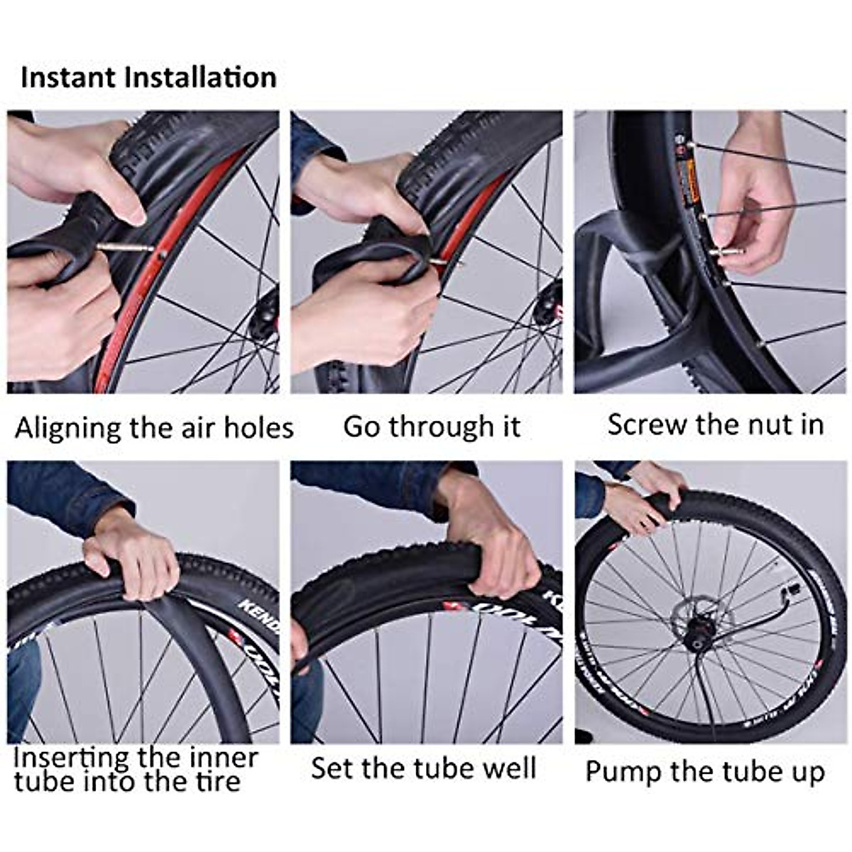 2 Pack Bike Inner Tire Tube 24x1.9/2.125 with Tire Levers and Rim Strips Liner, Schrader Valve 24" 24 Inch Bicycle Tire Tubes Tyre