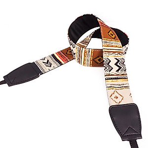 Wolven Pattern Canvas Camera Neck Shoulder Strap Belt Compatible With All DSLR/SLR/Men/Women etc, Yellow