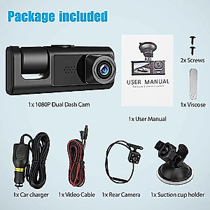 1080P Smart Dash Cam - 2.0Inch IPS Driving Recorder - Car Driving Recorder with Night Vision, Seamless Loop Recording, Emergency Video Lock - Video Recorder for Car