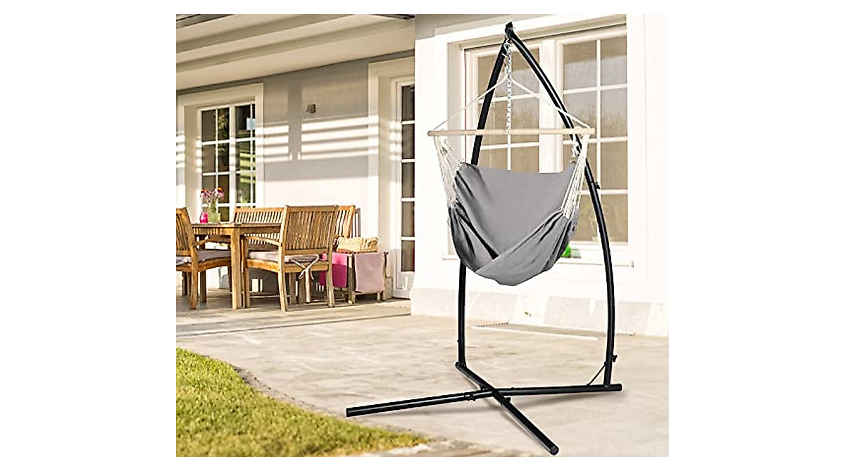 LAZZO Hanging Lounge Chair with Stand - Indoor & Outdoor Swing Seat
