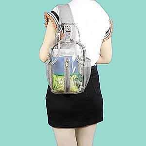 SPODEARS Clear Crossbody Sling Backpack Sling Bag for Women Men Chest Shoulder Bag Daypack for Travel Hiking