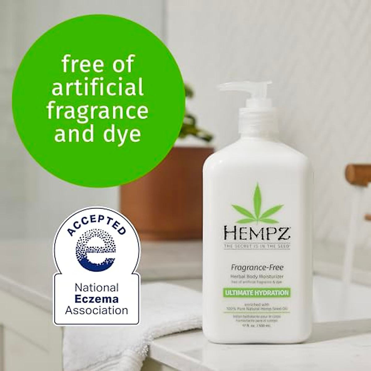 Hempz Body Lotion - Fragrance-Free Herbal Limited Edition Daily Moisturizing Cream, Shea Butter, Aloe, Body Moisturizer - Skin Care Products, Hemp Seed Oil - 17 Fl Oz