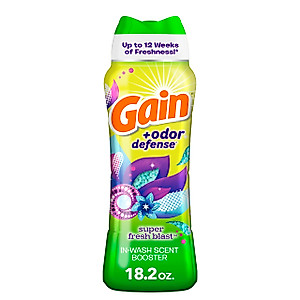 Gain + Odor Defense In-Wash Scent Booster, Super Fresh Blast Scent, 18.2 oz, HE Compatible