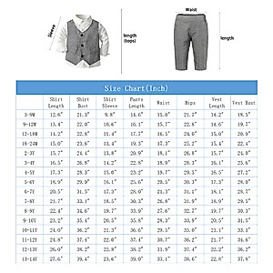 Boys Dress Clothes Set, 3PCS Baby Boy Formal Suits with Bowtie Dress Shirt + Suspender Pants + Suit Vest Wedding Clothing Outfits for Boys， Grey Zsl， 18-24 Months = Tag 90