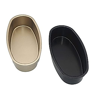 BaRdzo Oval Shape Cake Carbon Steel Non-Stick Loaf Bread Pastry Tray Gold Black Thickening Kitchen Bakeware Tools Baking Pan (Color : Gray)