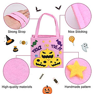 Xflyee Halloween Bags Trick or Treat Gift Bags Reusable Tote Bags Kids Toys Organizer Bags Shopping & Handmade Home Decor Bags for School with Handles 13.4''