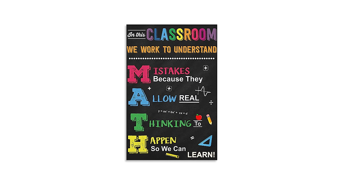 AOMACA Classroom Math Posters for High School Decor 12x18in