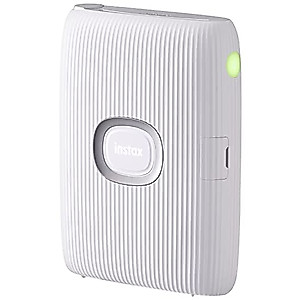Fujifilm Instax Mini Link 2 Smartphone Printer Clay White + Fujifilm Instax Mini Twin Pack Instant Film and 20 Sticker Frames