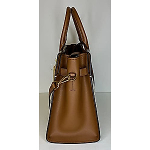 MICHAEL Michael Kors Hamilton MD Satchel bundled with Trifold Wallet and Purse Hook (Signature MK Vanilla/MK Vanilla)