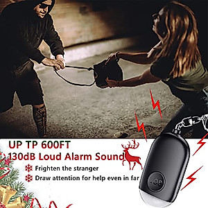 Safe Sound Personal Alarm - 130dB USB Rechargeable Keychain Alarm Self Defense Security Alarm with Mini Emergency LED Light for Women Kids Elderly