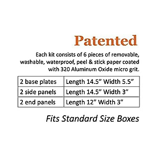 Kitty Cure Cat Scratching Manicure Strips, Scratch Liner for Litter Box, Furniture, or Any Flat Surface, Nail File for Cats, 6 Peel & Stick Scratching Strips, 3 Pairs of Strips in Different Sizes