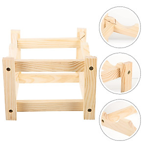 Yardwe Wooden Wine Bottle Rack countertops for Kitchen Counter Tops for Kitchens Wine Storage Holder Wine Bottle Holder Stand Small Display Stand Corner Cabinet Wine Storage Shelf