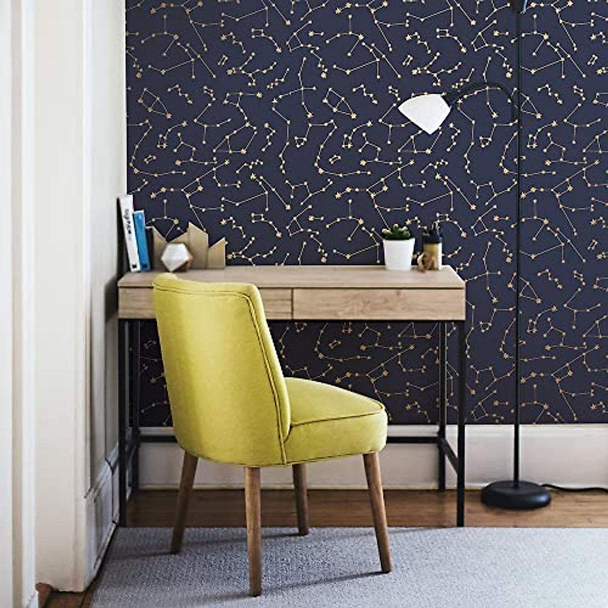 Novogratz x Tempaper Navy Constellations Removable Peel and Stick Wallpaper, 20.5 in X 16.5 ft, Made in the USA