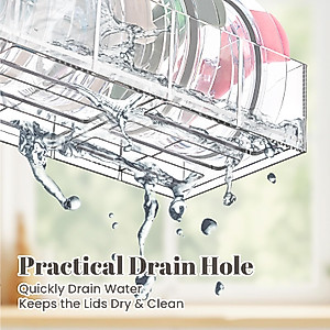 Gracenal Acrylic Tumbler Lid Organizer for Stanley Cup Accessories, Cabinet Pantry Kitchen Organizers and Storage Bins for Stanley 40 oz Tumbler with Handle/Yeti Tumbler Lid/Simple Modern Lids Gifts