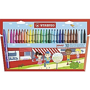 Stabilo Power Wallet Coloring Pens , Set of 30 , Multicolored
