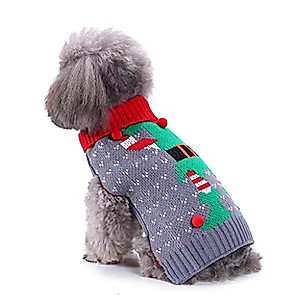Ornaous Cute Dog Cat Ugly Christmas Sweater, Pet Xmas Elf Knitted Sweater Warm Clothes for Holiday （XXL Size）