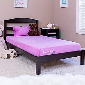 Perfect Cloud Made in The USA Kids Plush 7-inch Memory Foam Twin Mattress, Shredded Foam Pillow, and Teddy Bear for Day/Trundle/Bunk Bed - (Pink)