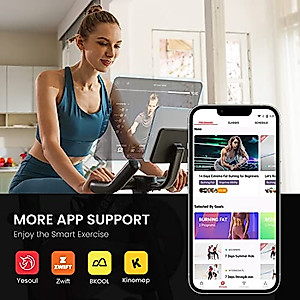 YESOUL Exercise Bike Spin Bike for Home - 100 Level Magnetic Resistance Bluetooth Stationary Bike Big iPad Mount Indoor Workout (Black)