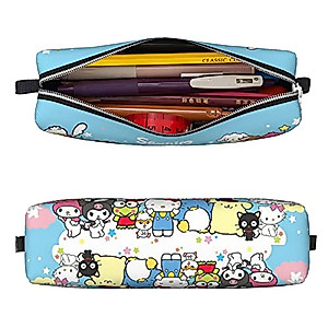 Anime Pencil Case Cute Pen Pouch Bag for Girls and Women Kawaii Leather Zipper Pencil Pouch